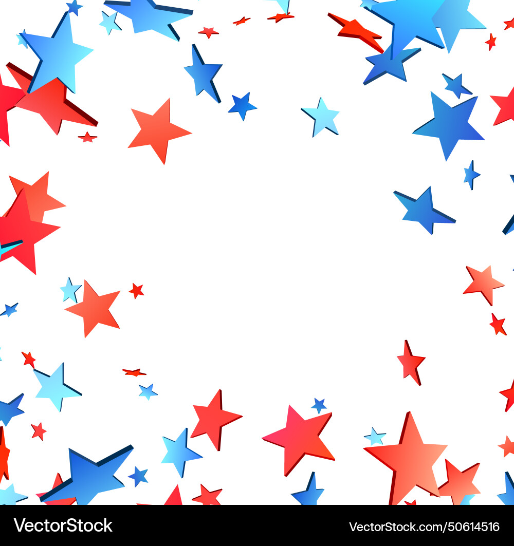 Patriotic star cascade on white Royalty Free Vector Image