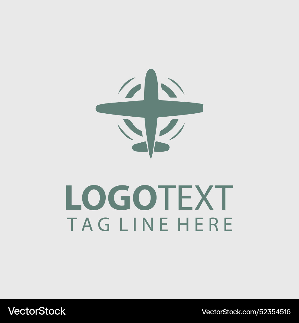 Propeller airplane logo Royalty Free Vector Image
