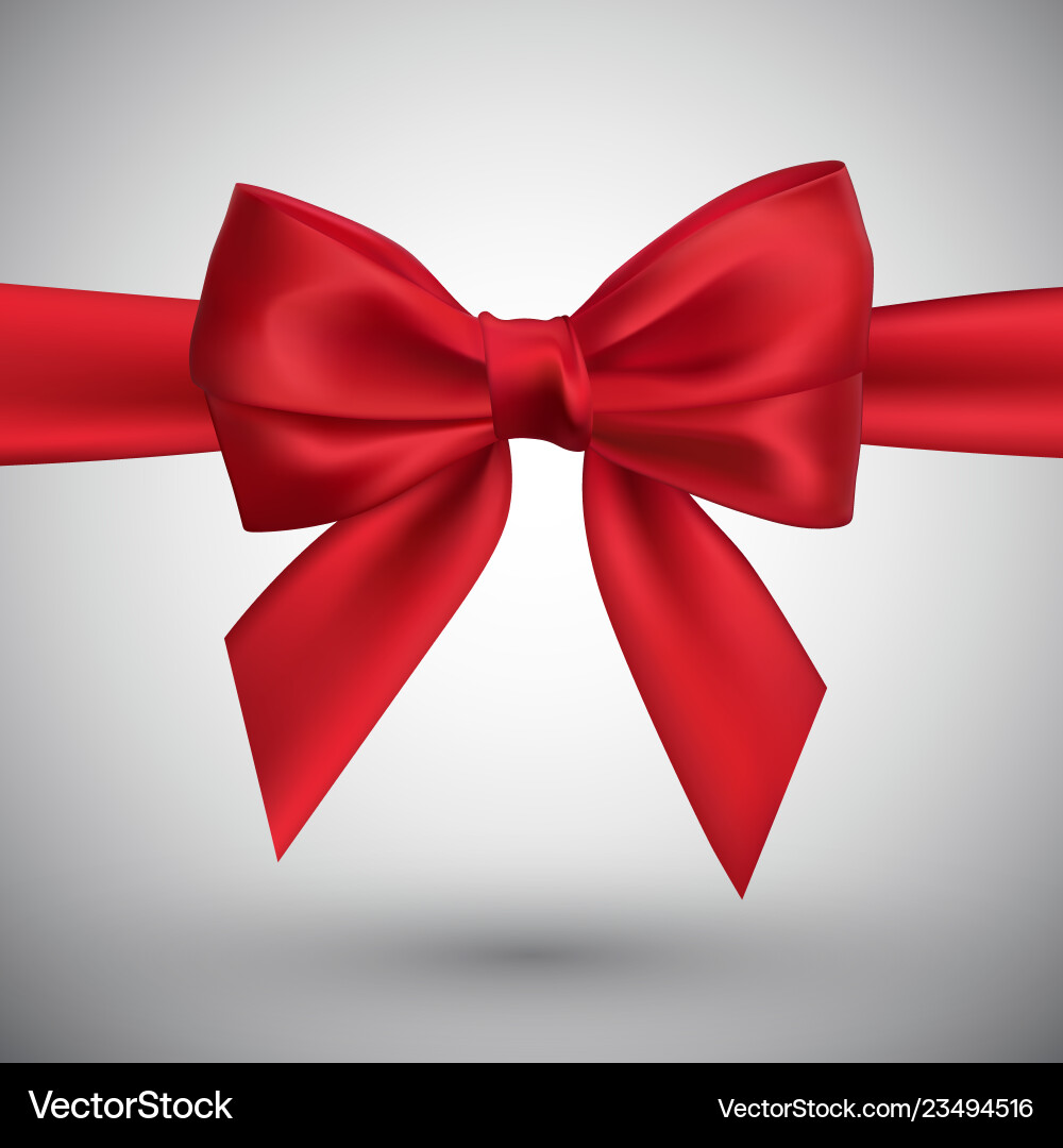 Realistic red bow element for decoration gifts Vector Image