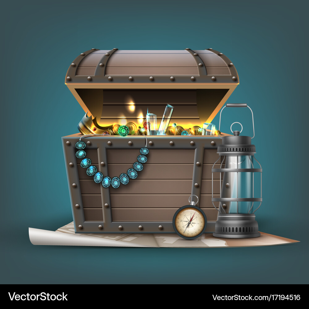 Treasure chest Royalty Free Vector Image - VectorStock