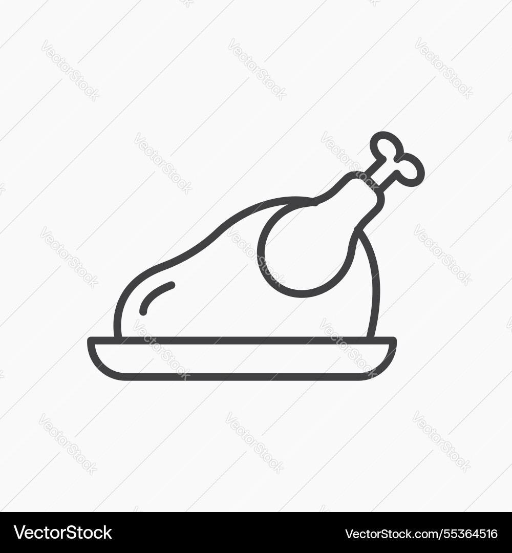 Turkey icon isolated in black line Royalty Free Vector Image