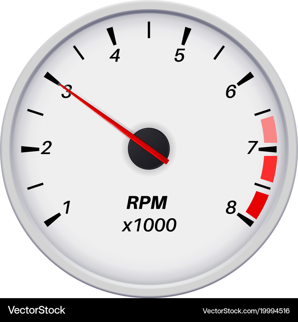 White Car Tachometer Gauge Royalty Free Vector Image