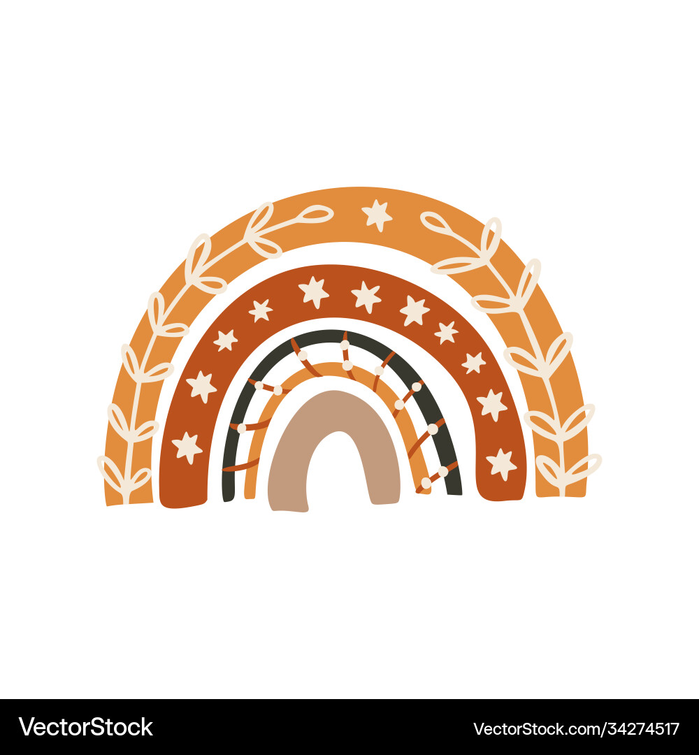 Boho Rainbow Kids Poster Royalty Free Vector Image