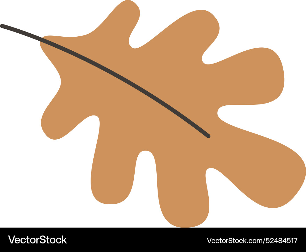 Cartoon oak leaf Royalty Free Vector Image - VectorStock