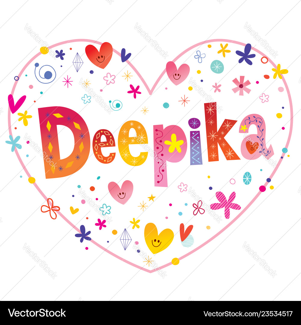 Deepika girls name Royalty Free Vector Image - VectorStock