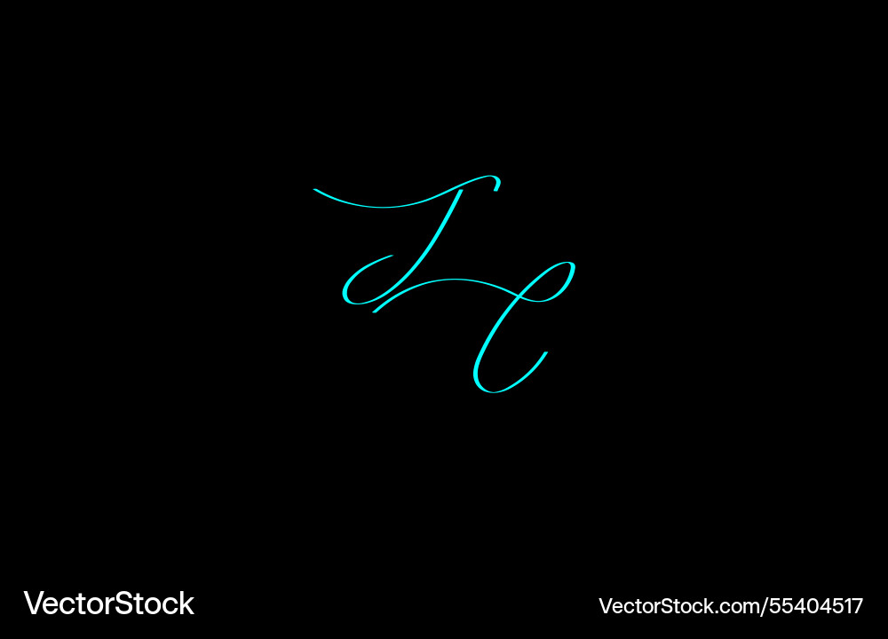 Elegante Kalligraphie des kursiven jc Logos Vektorbild