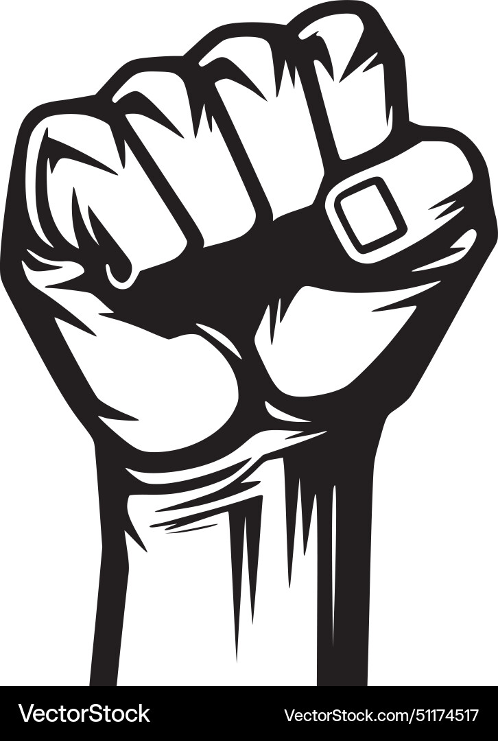 Fist - black and white isolated icon Royalty Free Vector