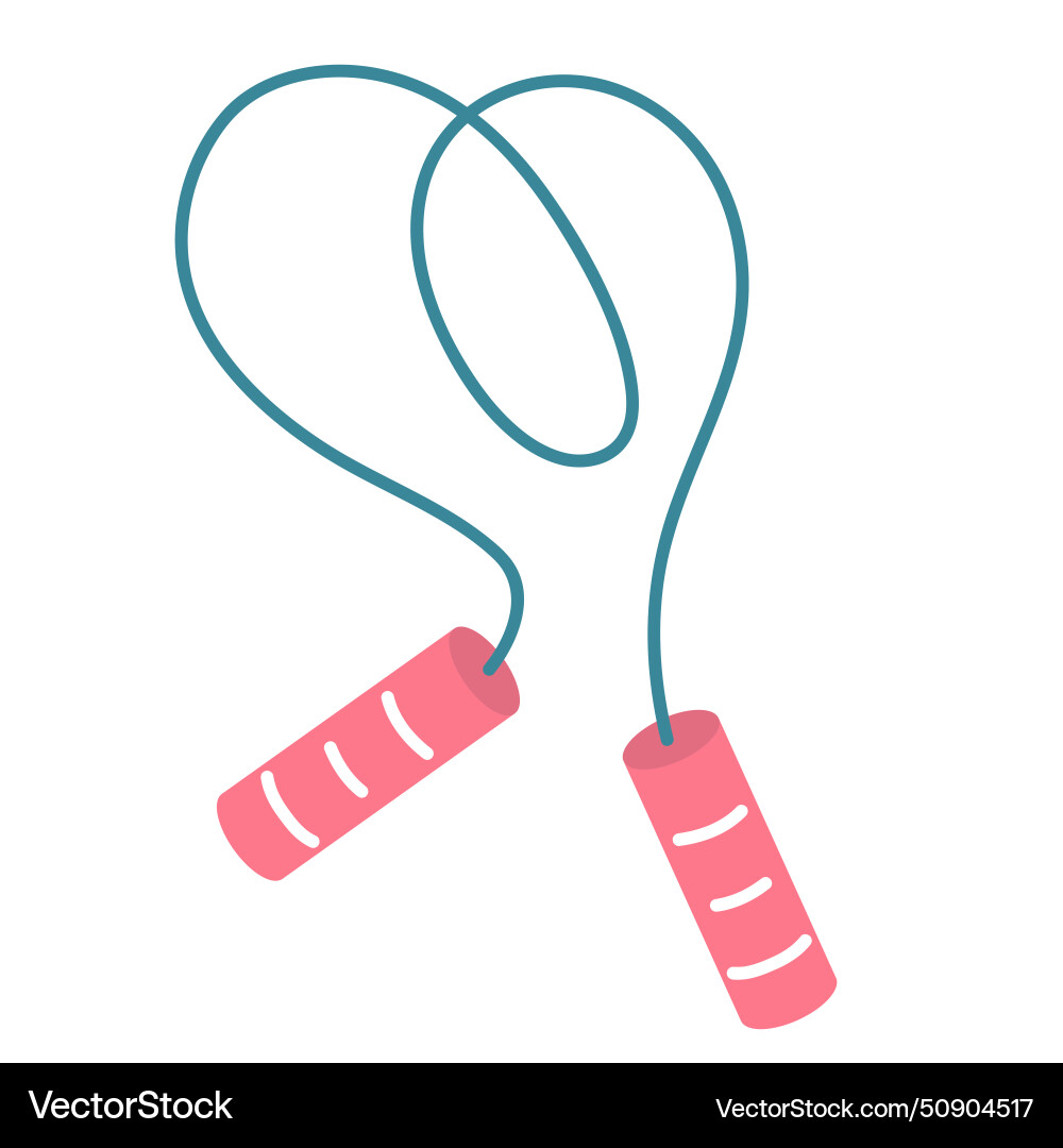 Fitness jump rope flat icon Royalty Free Vector Image