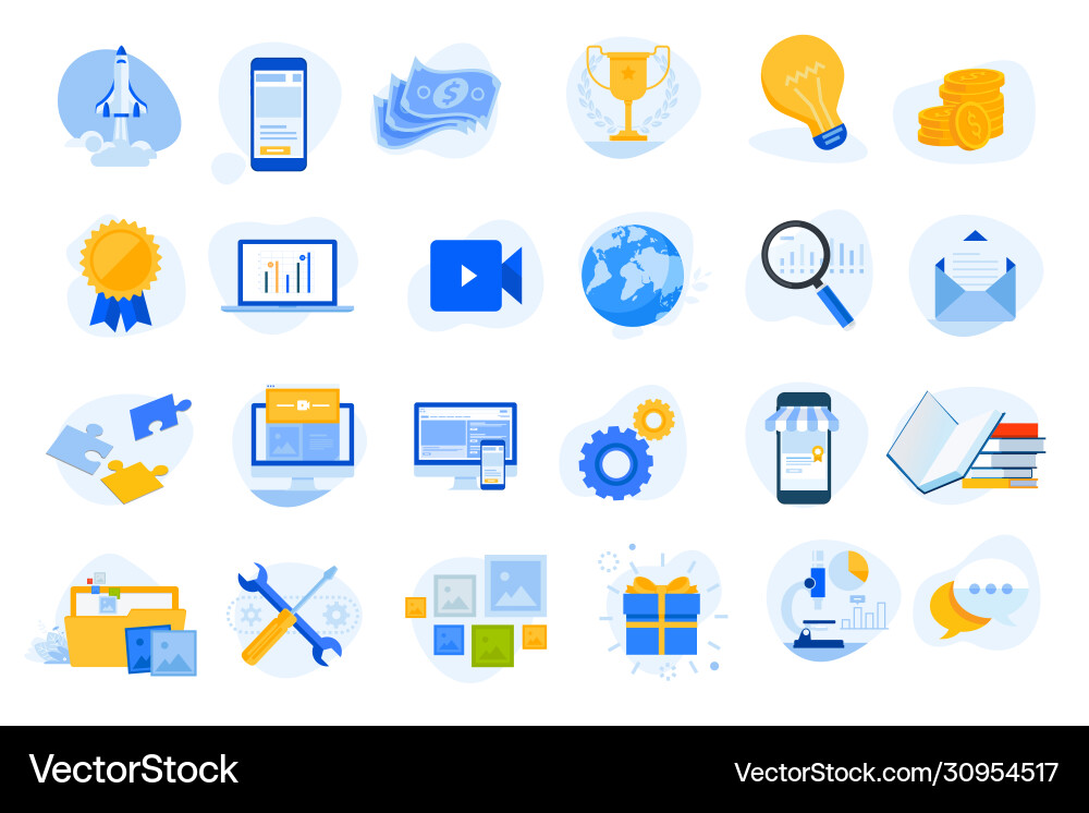 Flat design concept icons collection Royalty Free Vector