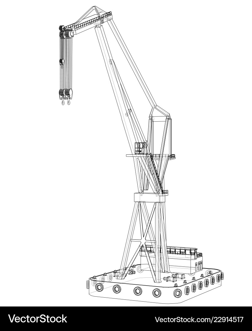 Floating crane Royalty Free Vector Image - VectorStock