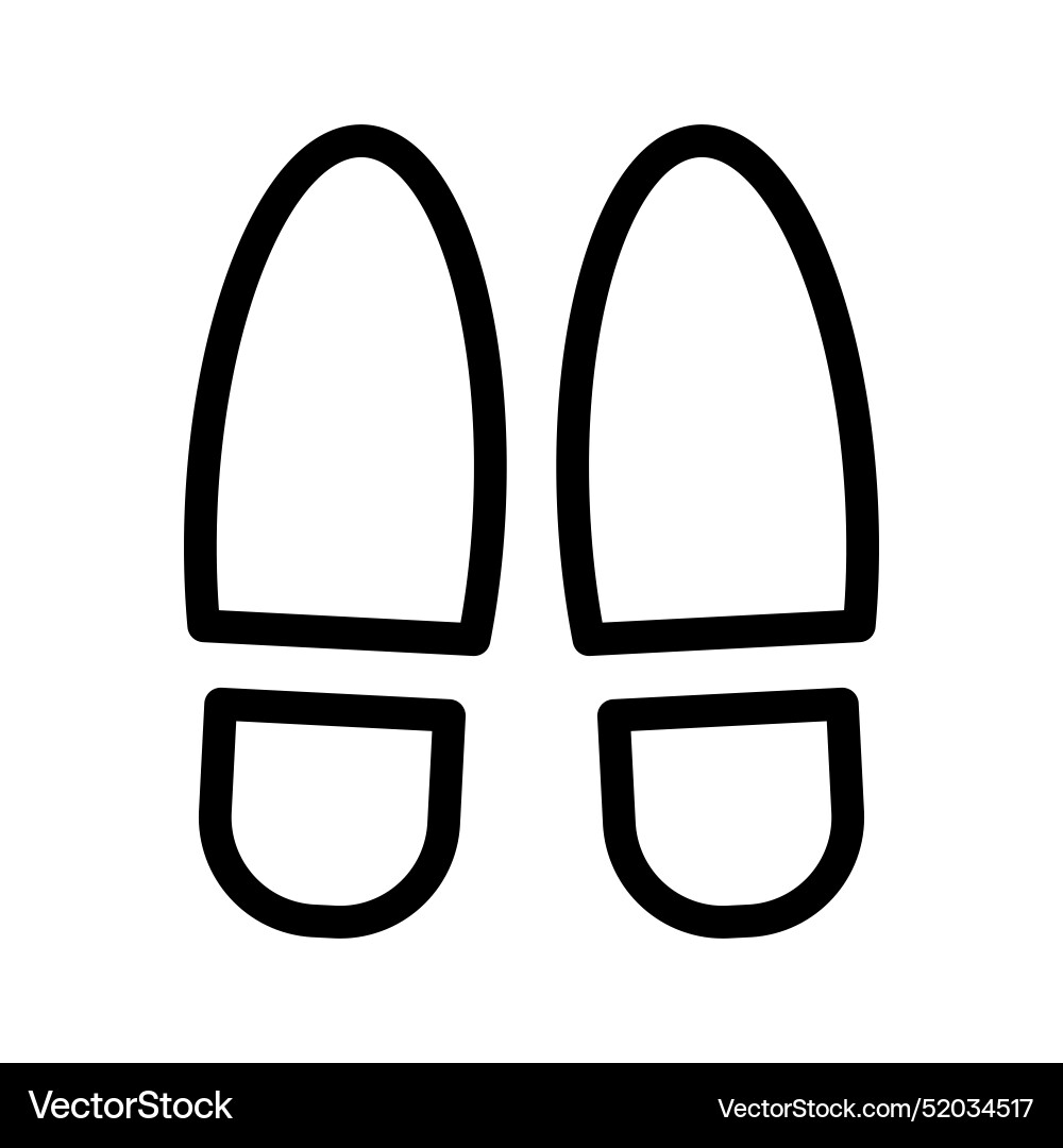 Footprints linear logo mark in black and white Vector Image