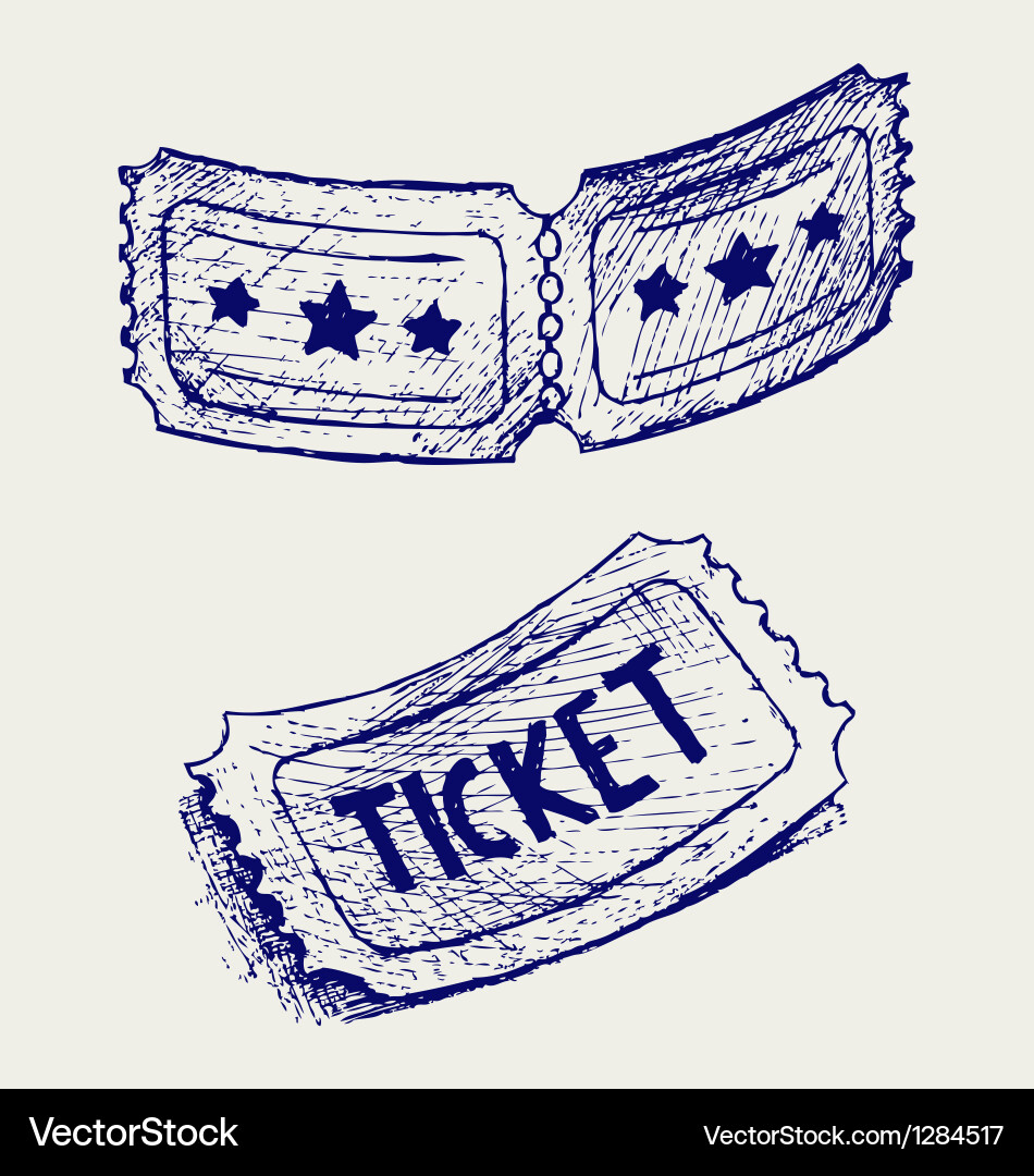 Hand-Drawn Ticket Royalty Free Vector Image - VectorStock