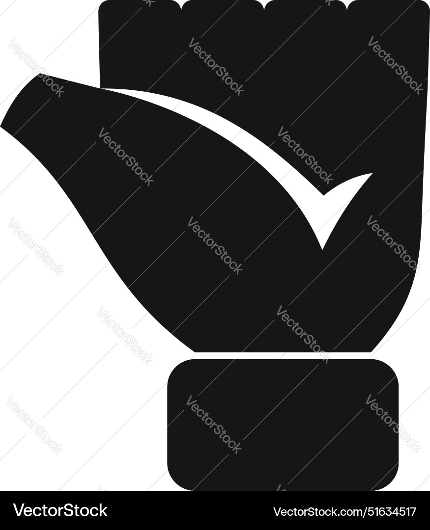 Hand making check mark gesture icon simple style Vector Image