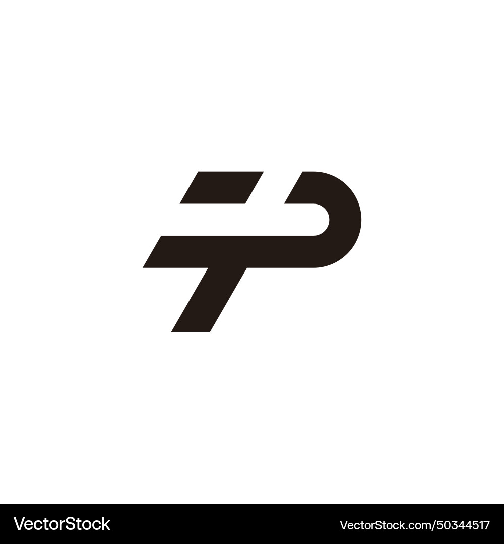 Letter tp simple geometric motion logo Royalty Free Vector