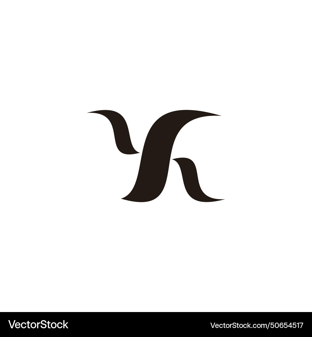 Letter yh simple lowercase logo Royalty Free Vector Image