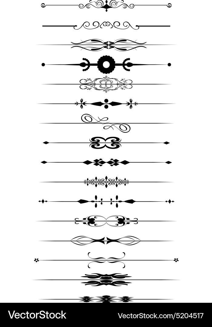 Page decor rules set Royalty Free Vector Image