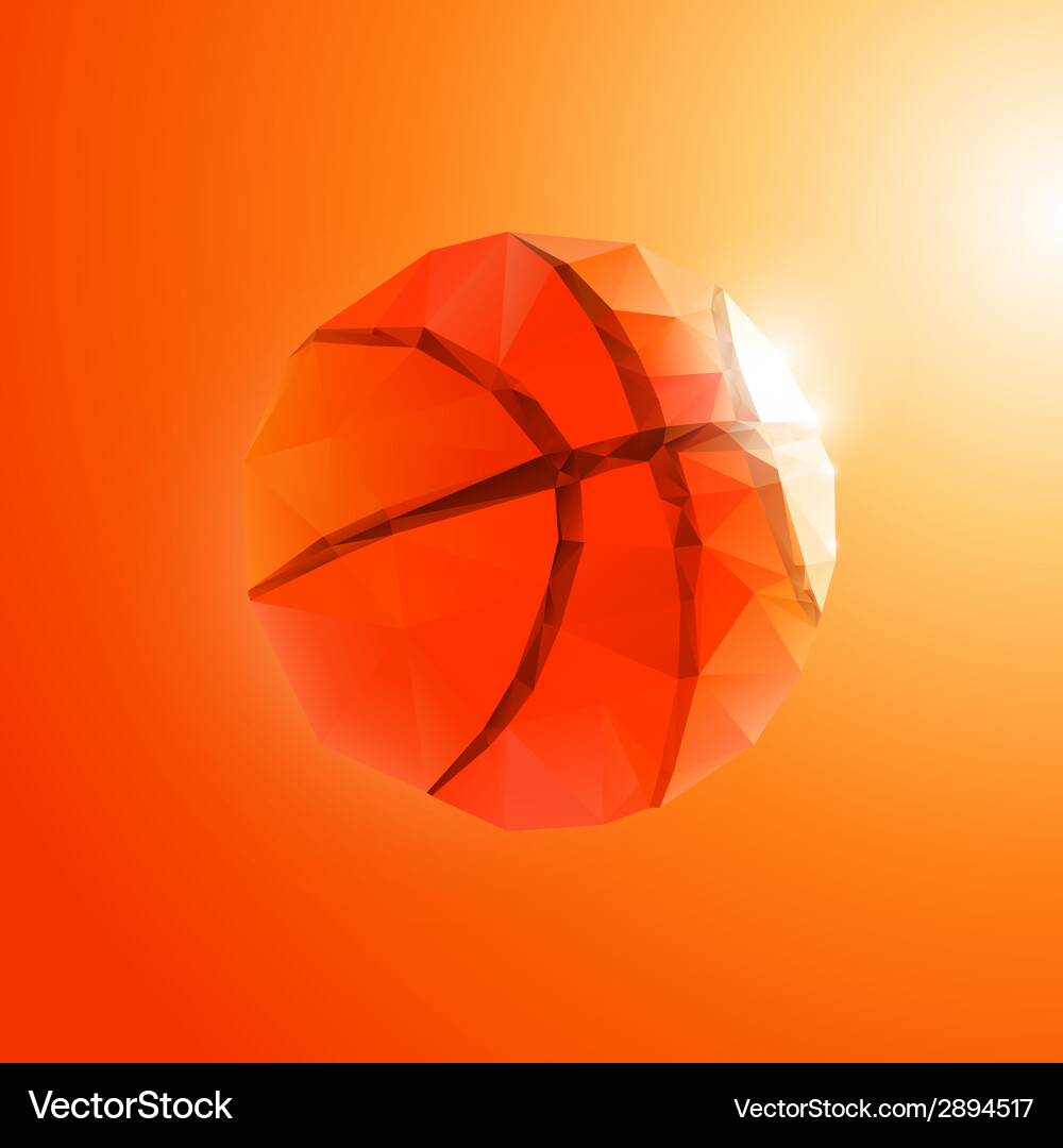 Polygon basketball Royalty Free Vector Image - VectorStock