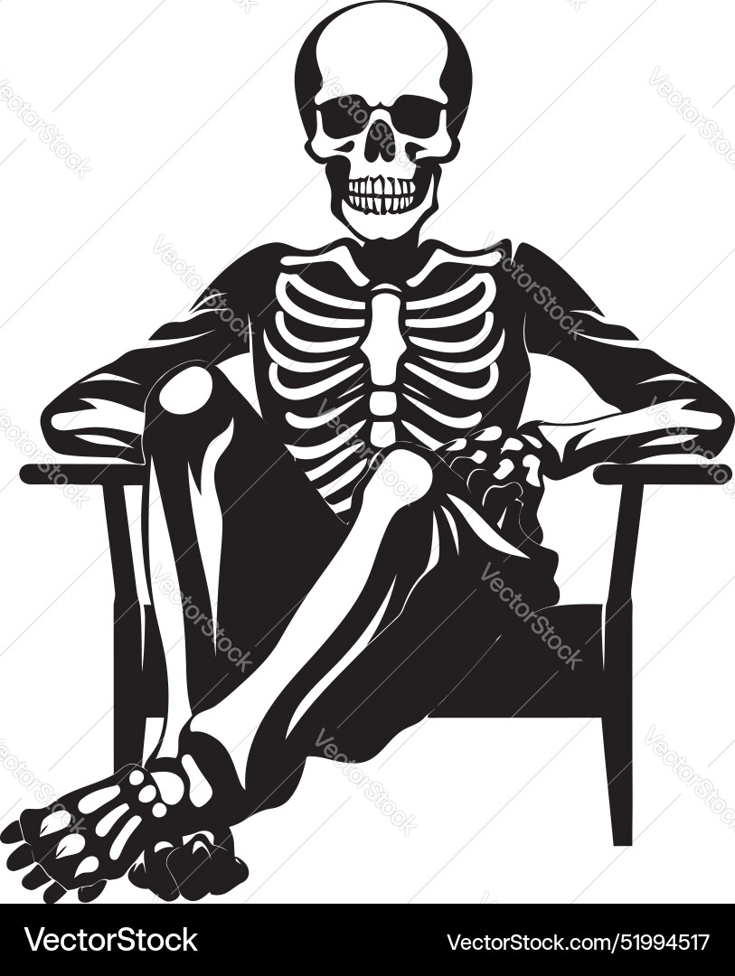 Serene skeleton chilling design restful reaper Vector Image