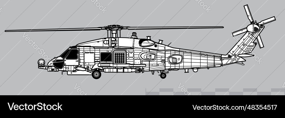 Sikorsky mh-60r seahawk Royalty Free Vector Image