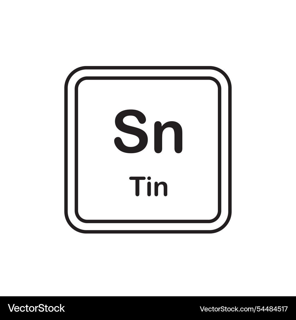 Tin periodic icon element design template Vector Image