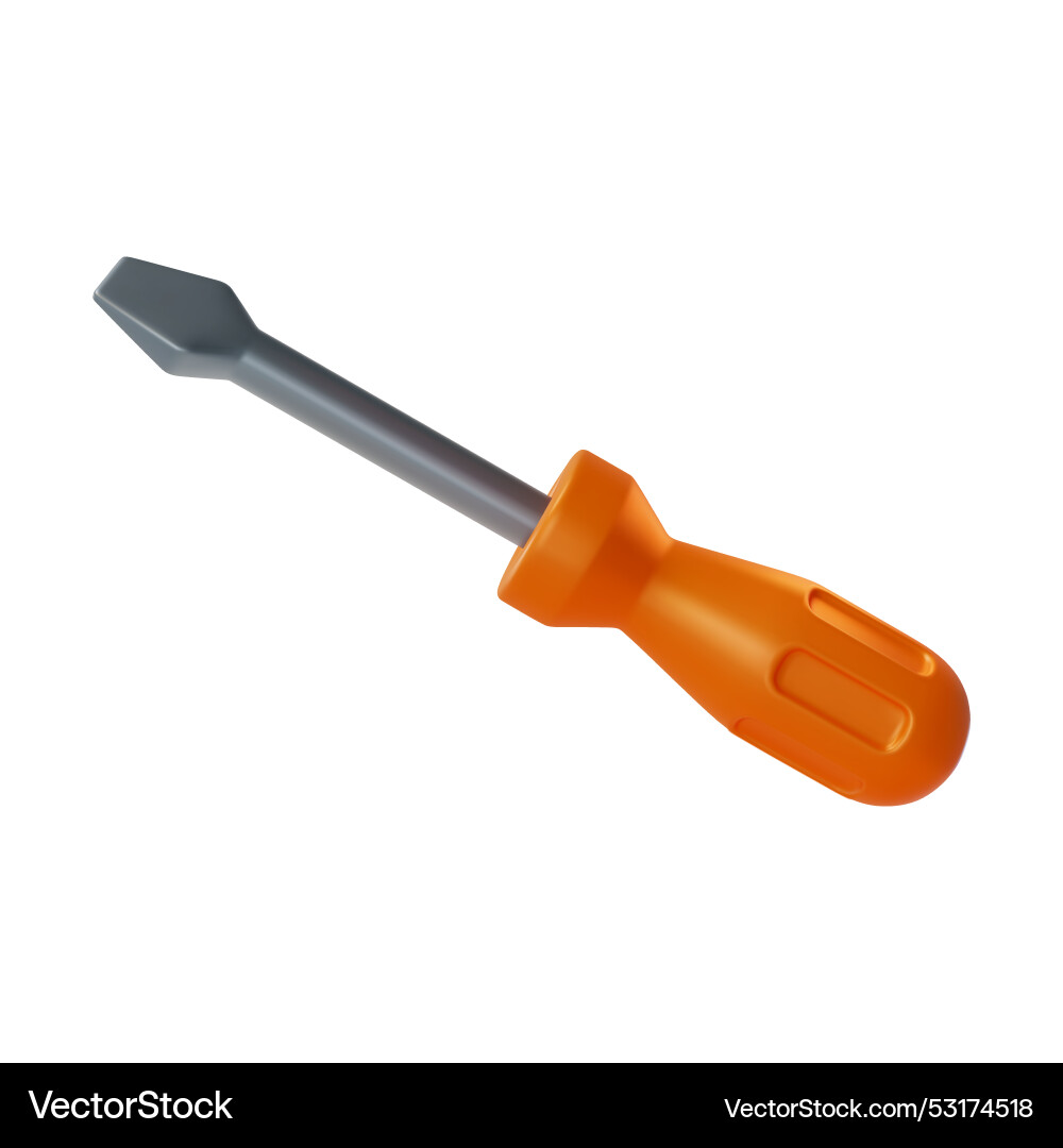 3d screwdriver construction and repair concept Vector Image