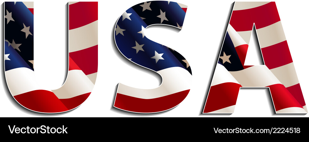 American Flag Letters Royalty Free Vector Image