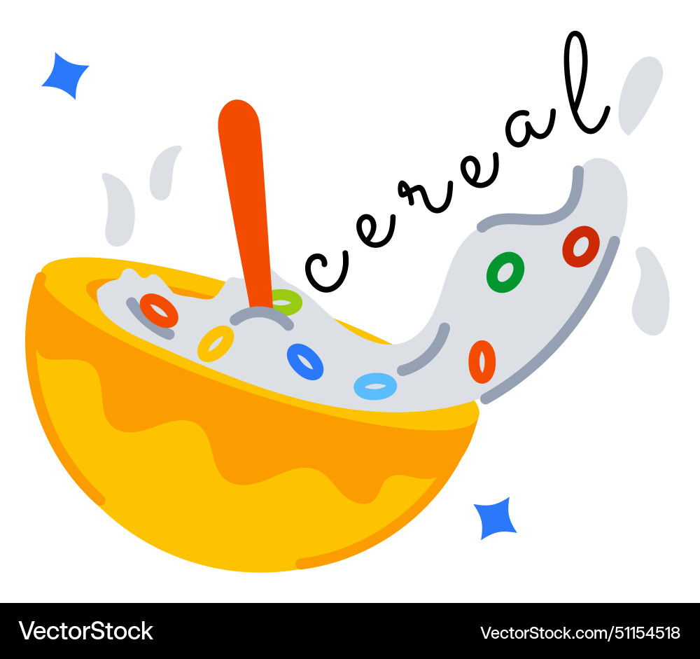 Cereal bowl Royalty Free Vector Image - VectorStock