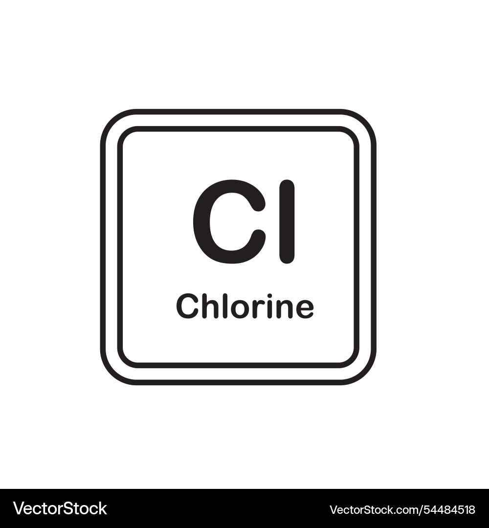 Chlorine periodic icon element design template Vector Image