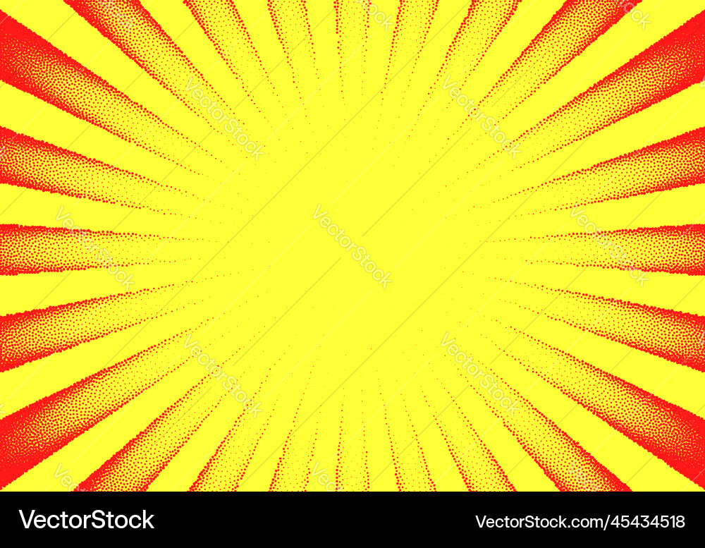 Dotwork sun rays card with stippled dots Vector Image
