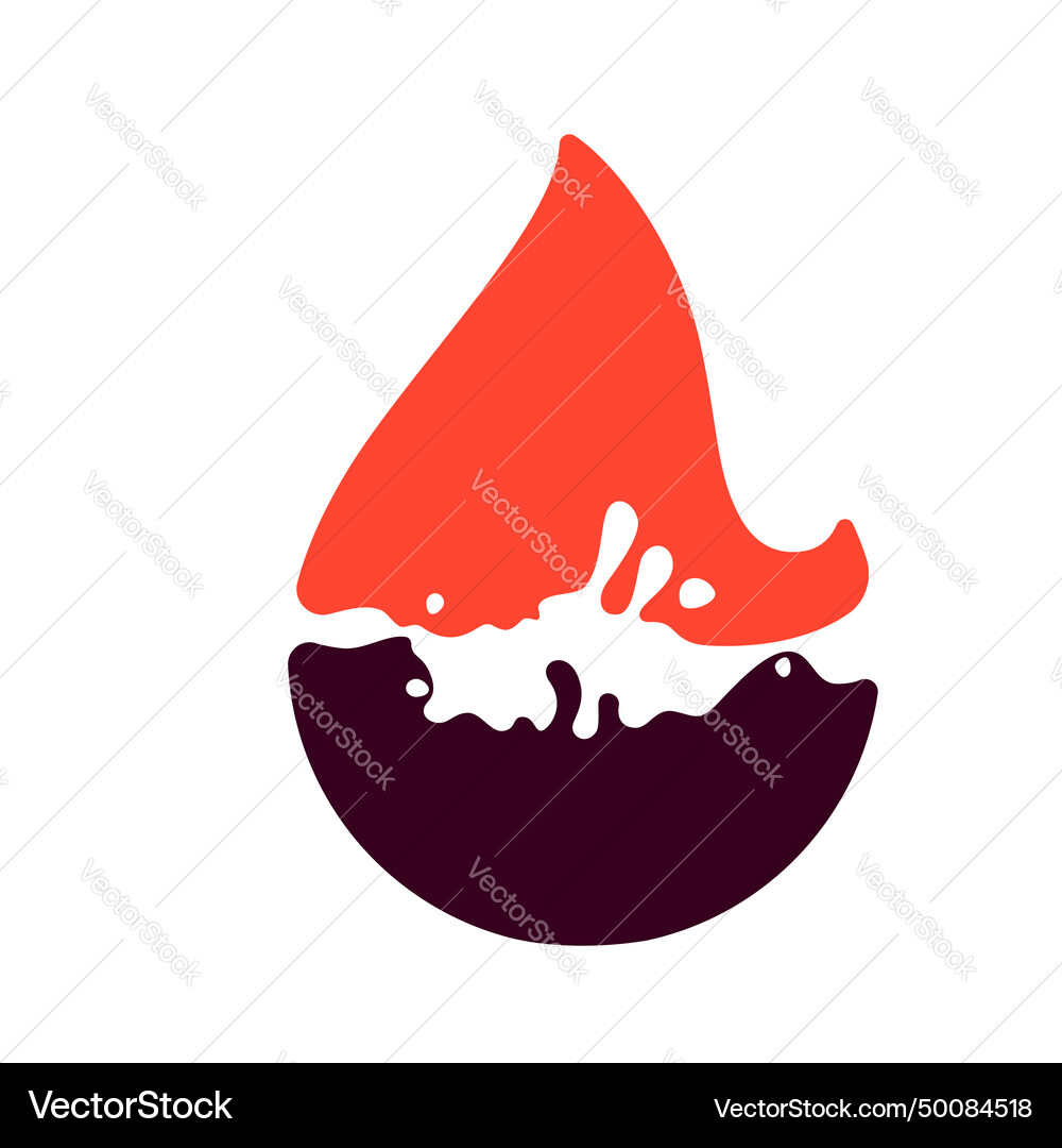 Fire flame hot liquid icon Royalty Free Vector Image