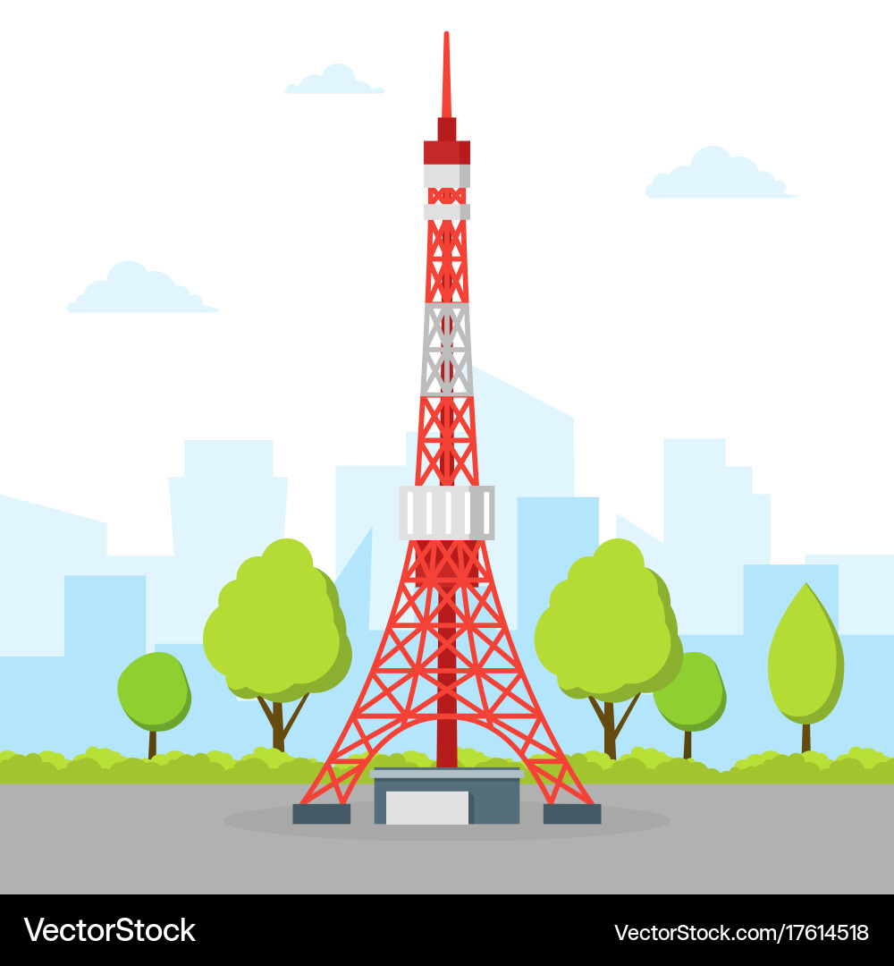 Tokyo TV Tower Royalty Free Vector Image - VectorStock