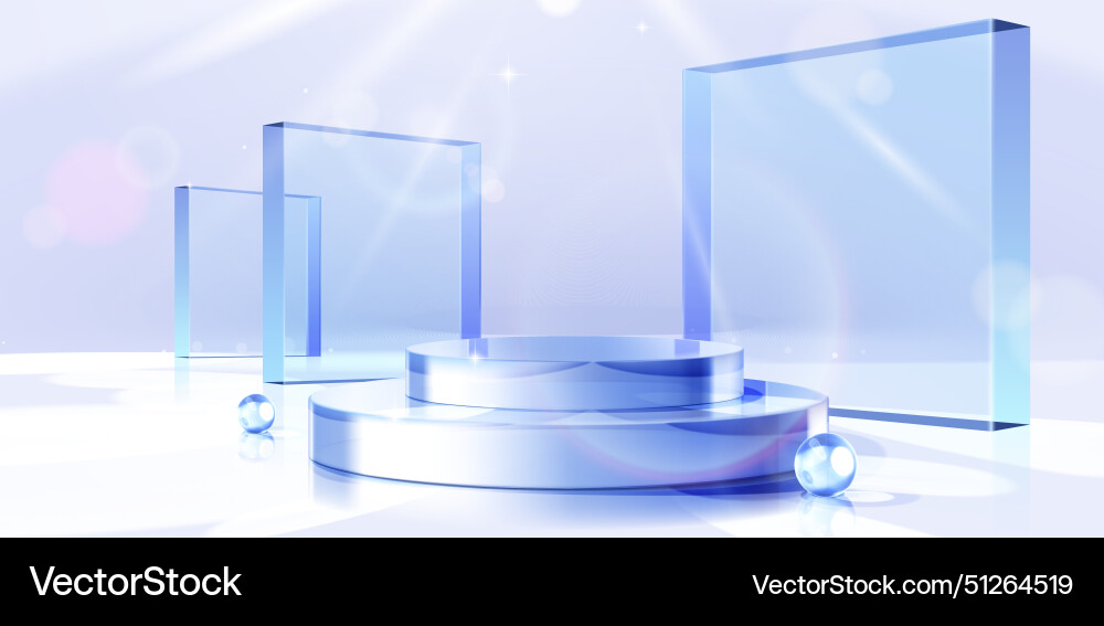 3d glass display stand Royalty Free Vector Image