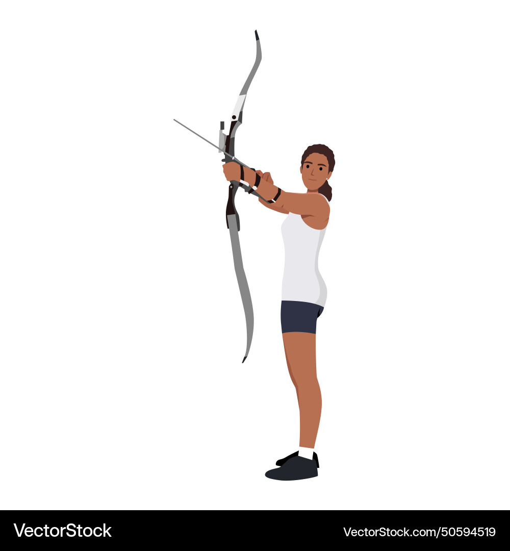 Archery athlete with compound bow Royalty Free Vector Image
