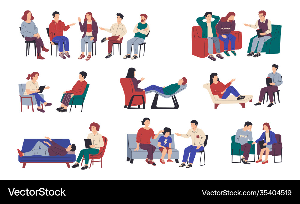 Family Therapy Session Royalty Free Vector Image
