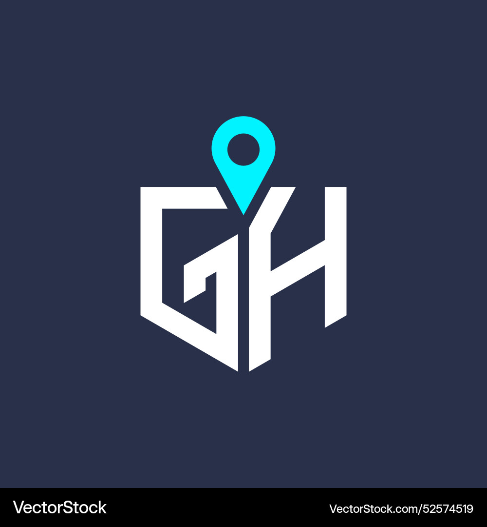 Gh location logo design for recruitment Royalty Free Vector