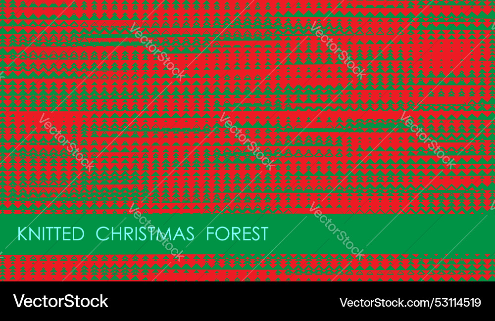 Horizontal winter red green christmas forest Vector Image