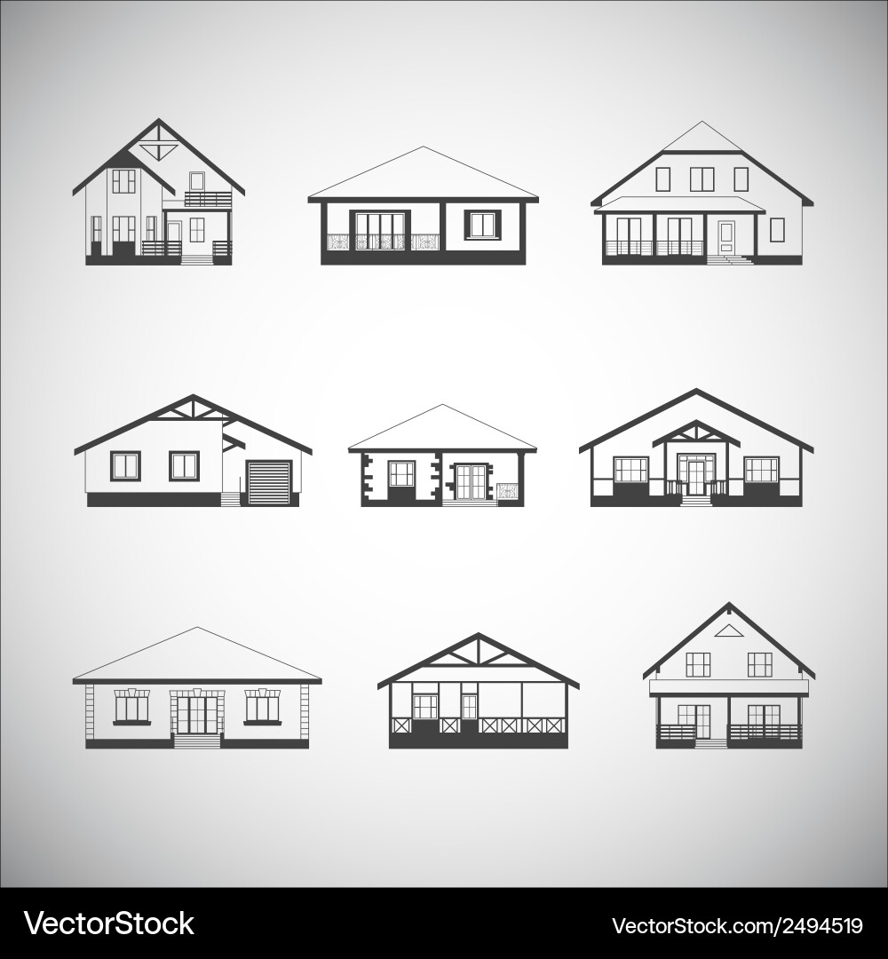 Houses set Royalty Free Vector Image - VectorStock