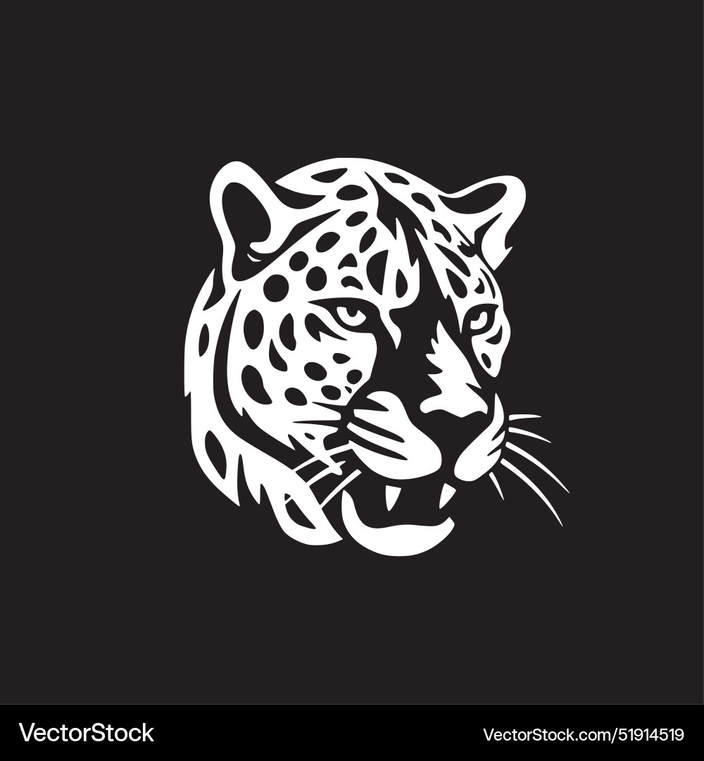 Leopard - black and white Royalty Free Vector Image