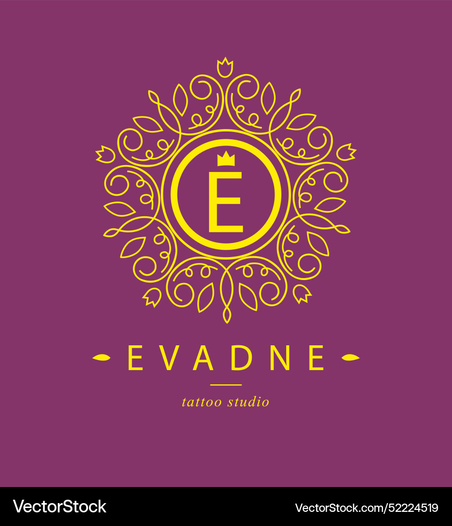 Monogram of letters with organic plant elements Vector Image