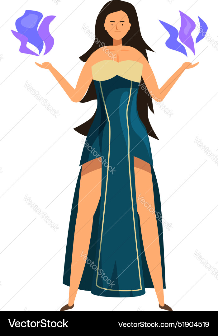 Witch creating magical energy with her hands Vector Image