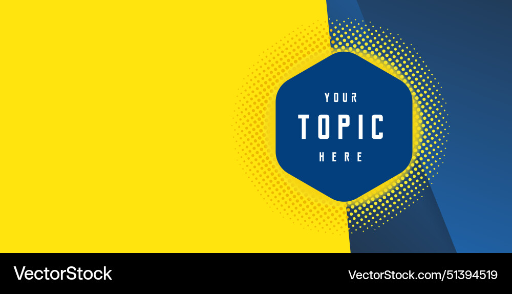 Yellow and blue banner in abstract background Vector Image
