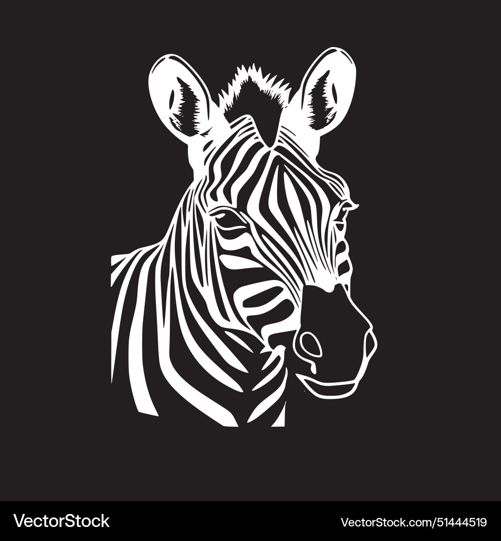 Zebra - minimalist and flat logo Royalty Free Vector Image