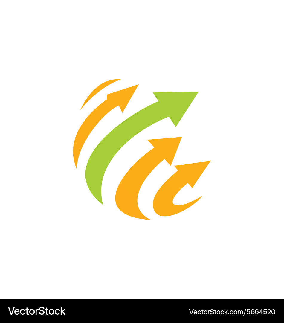 Arrow sphere technology logo Royalty Free Vector Image