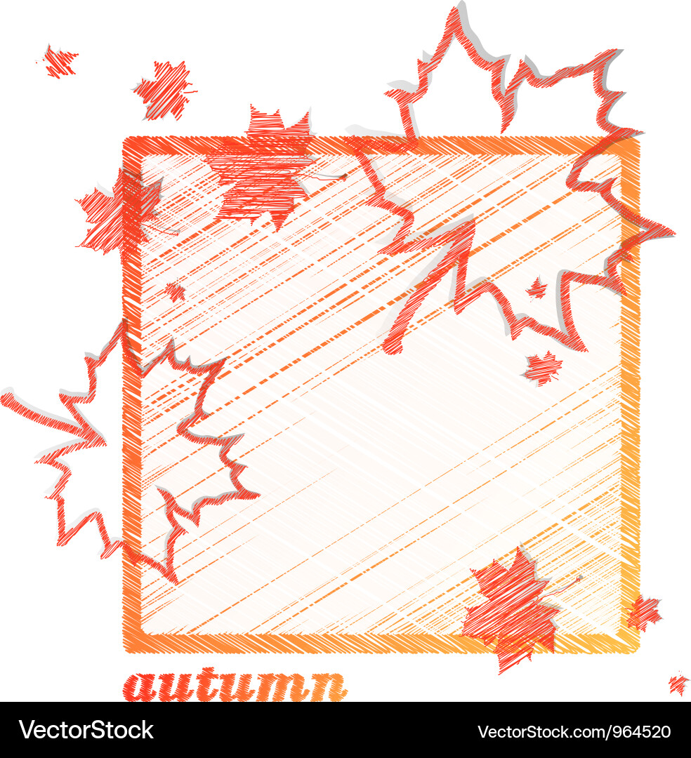 Autumn Maple Leaf Frame Royalty Free Vector Image