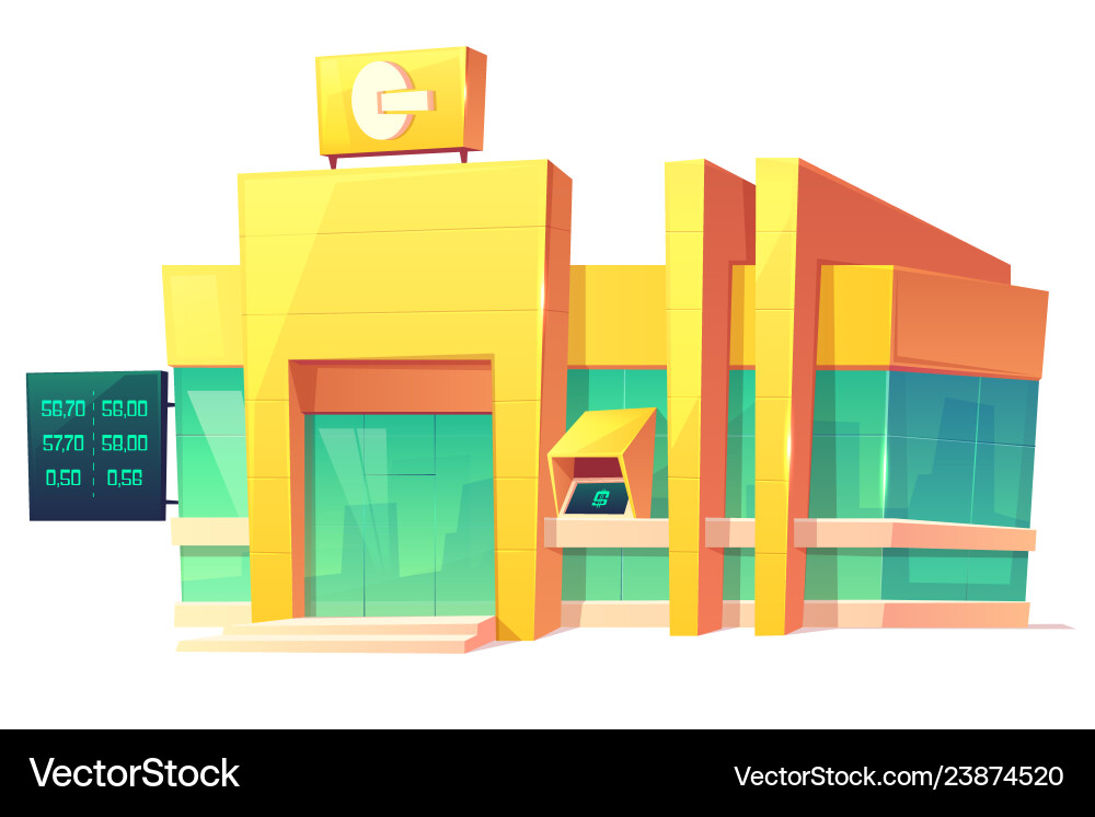 Bank office modern building cartoon Royalty Free Vector