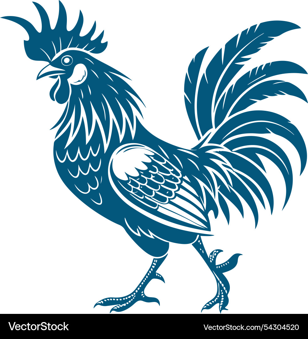 Black rooster design Royalty Free Vector Image