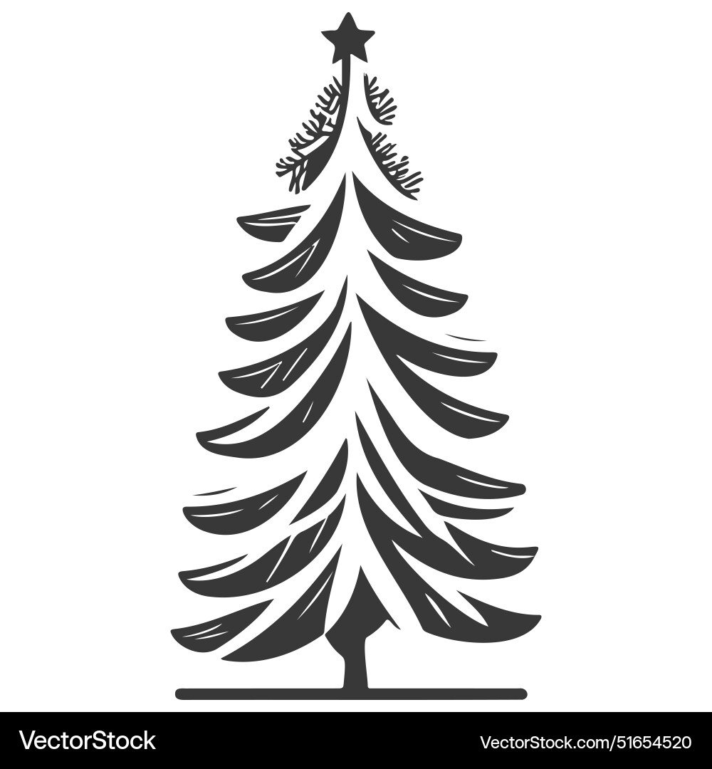 Christmas tree grey Royalty Free Vector Image - VectorStock