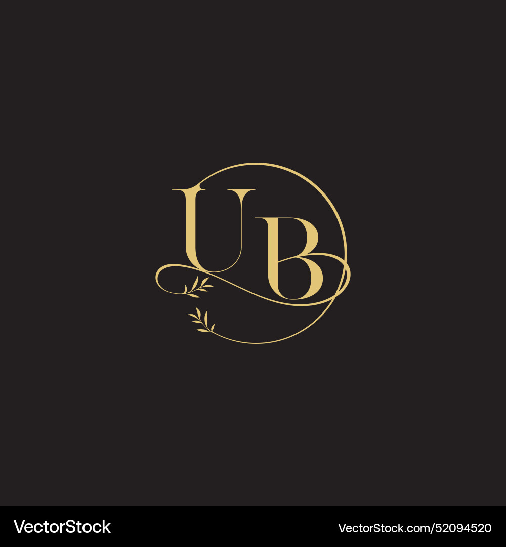 Circle and organic style ub wedding monogram Vector Image