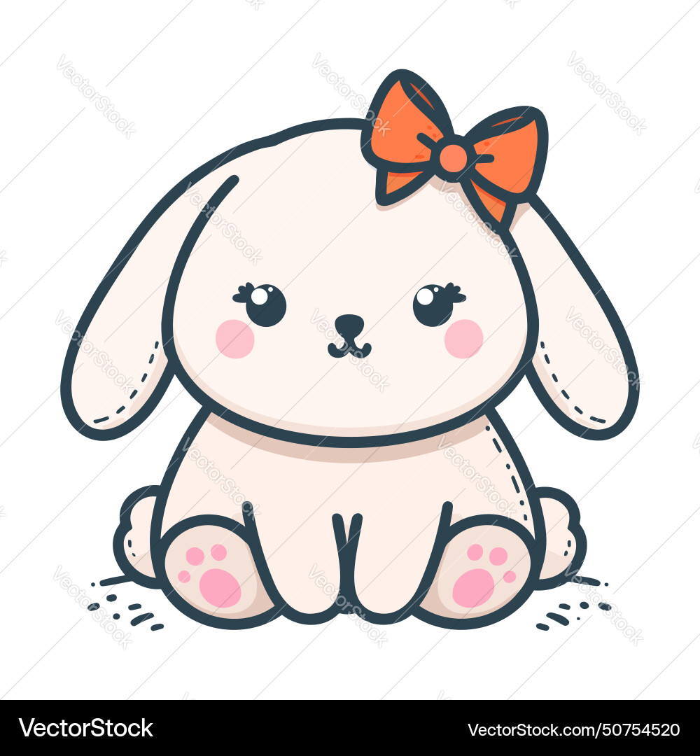 Cute female bunny rabbit clip art Royalty Free Vector Image