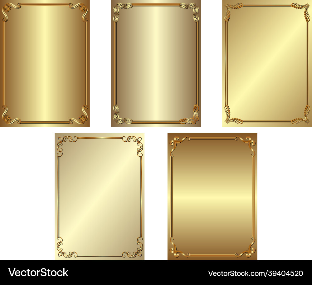Golden frames Royalty Free Vector Image - VectorStock